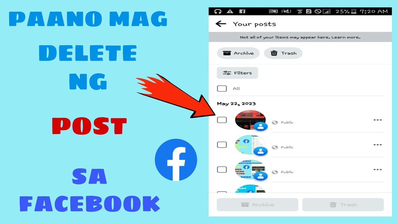 PAANO MAG DELETE NG POST SA FACEBOOK ACCOUNT | GAMIT ANG CELLPHONE ...