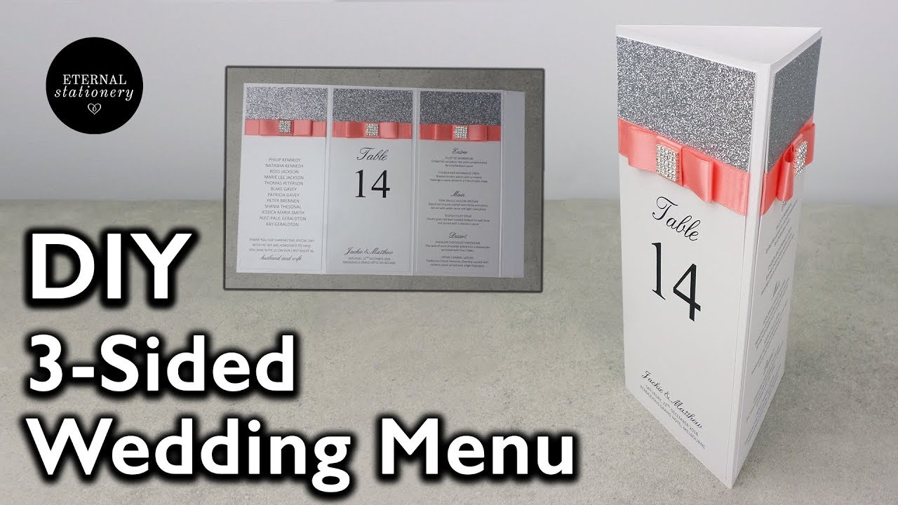 DIY 3-sided Wedding Menu | Tri-menu, Wedding Invitations - YouTube