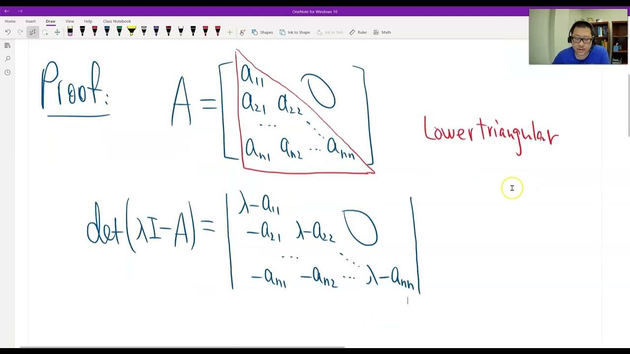 Theorem 5.1.2 (Eigenvalues of Triangular Matrices) - YouTube