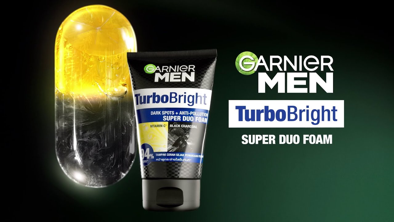 BARU! Garnier Men Turbo Bright Super Duo Foam untuk Wajah Kusam! - YouTube