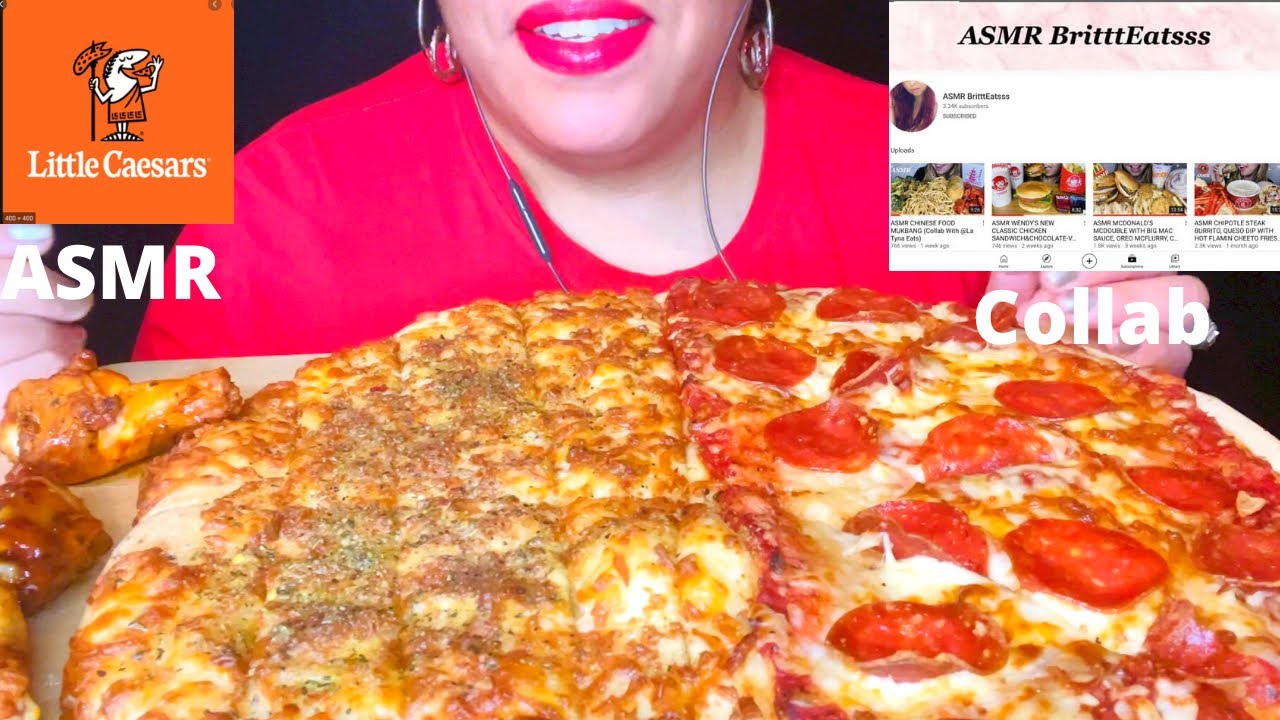 ASMR LITTLE CAESARS SLICES N STICKS MUKBANG ( Collab with ASMR ...