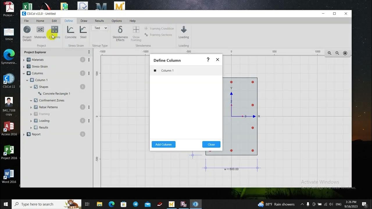 Design Column By midas Design plus15 VS CSICOL V11 - YouTube