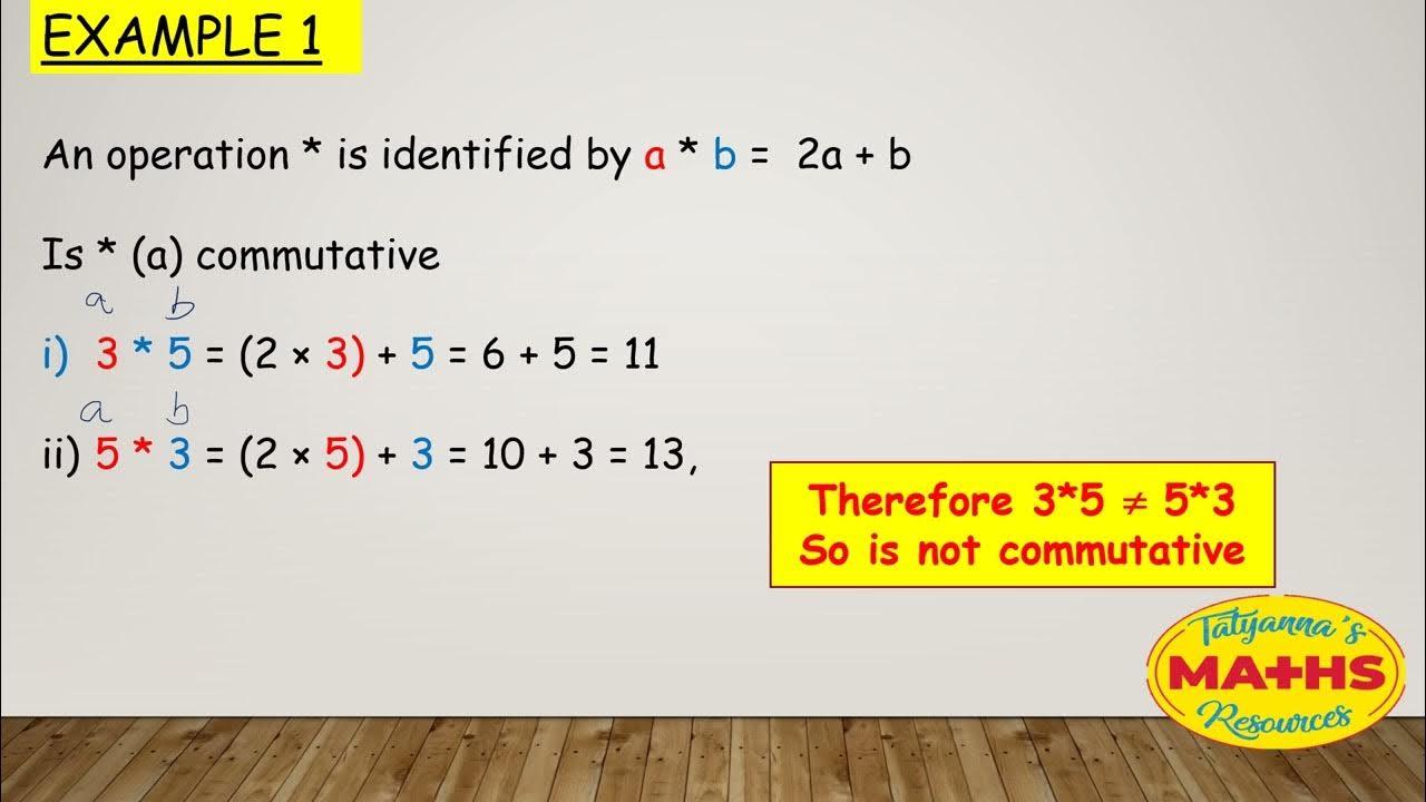 Binary Operation Commutative Law - YouTube