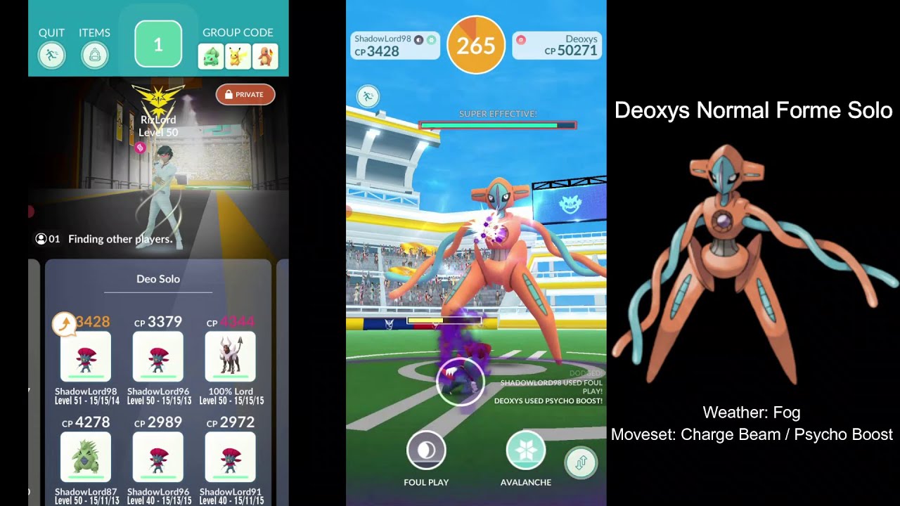 Deoxys Normal Forme Solo in Fog (Charge Beam / Psycho Boost) - YouTube