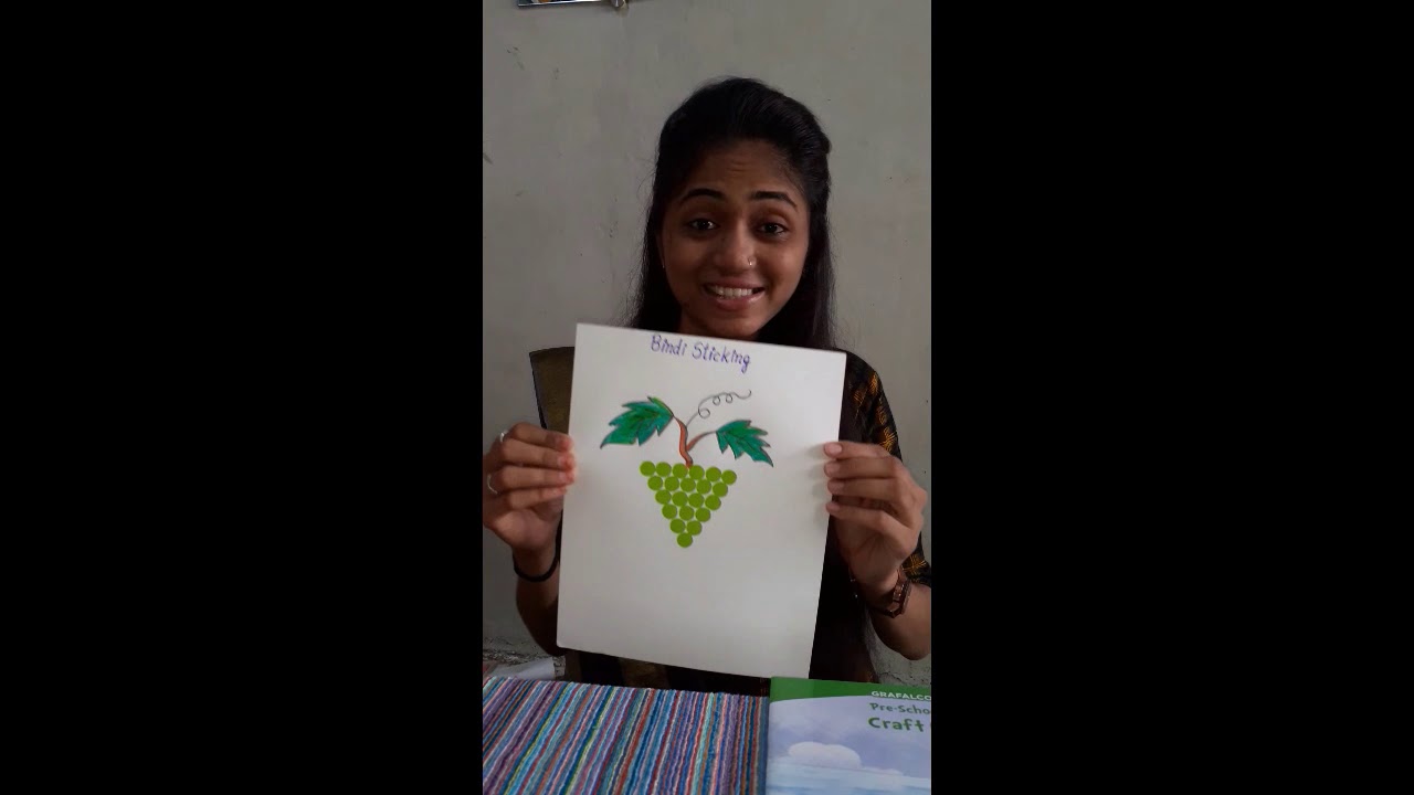 Craft for Sr Kg | Bindi Sticking , Grapes bunch activity by Vrunda ms ...