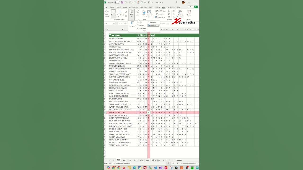 Built-In Crosshair Highlight In Excel - Excel Tips and Tricks - YouTube