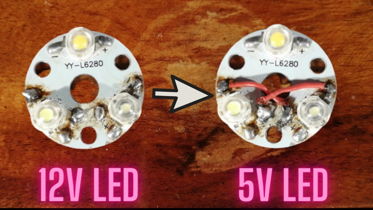 12V LED Change To 5V LED without any components | 12V LED Converting ...
