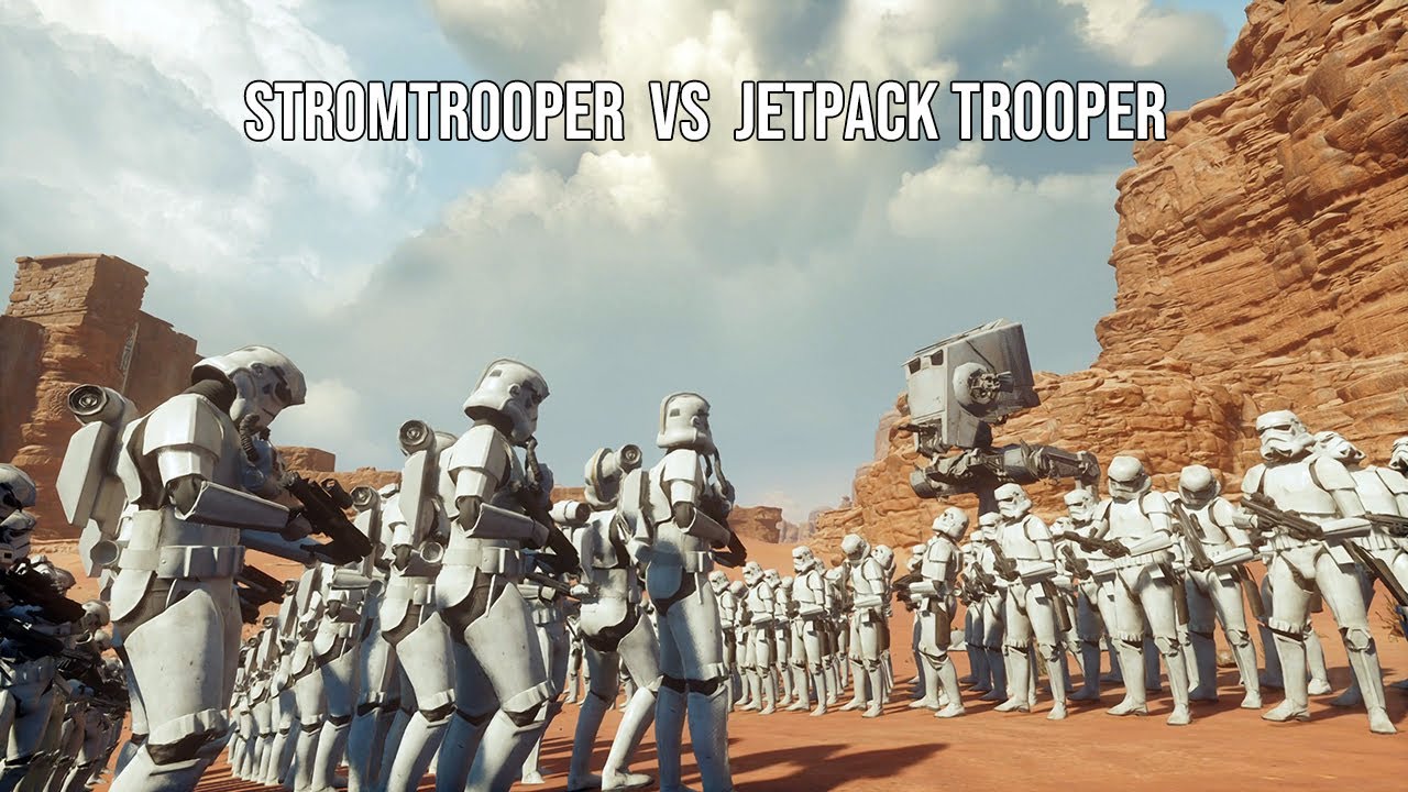 Stormtroopers vs Jetpack Troopers in Star Wars - JEDI SURVIVOR NPC WARS ...