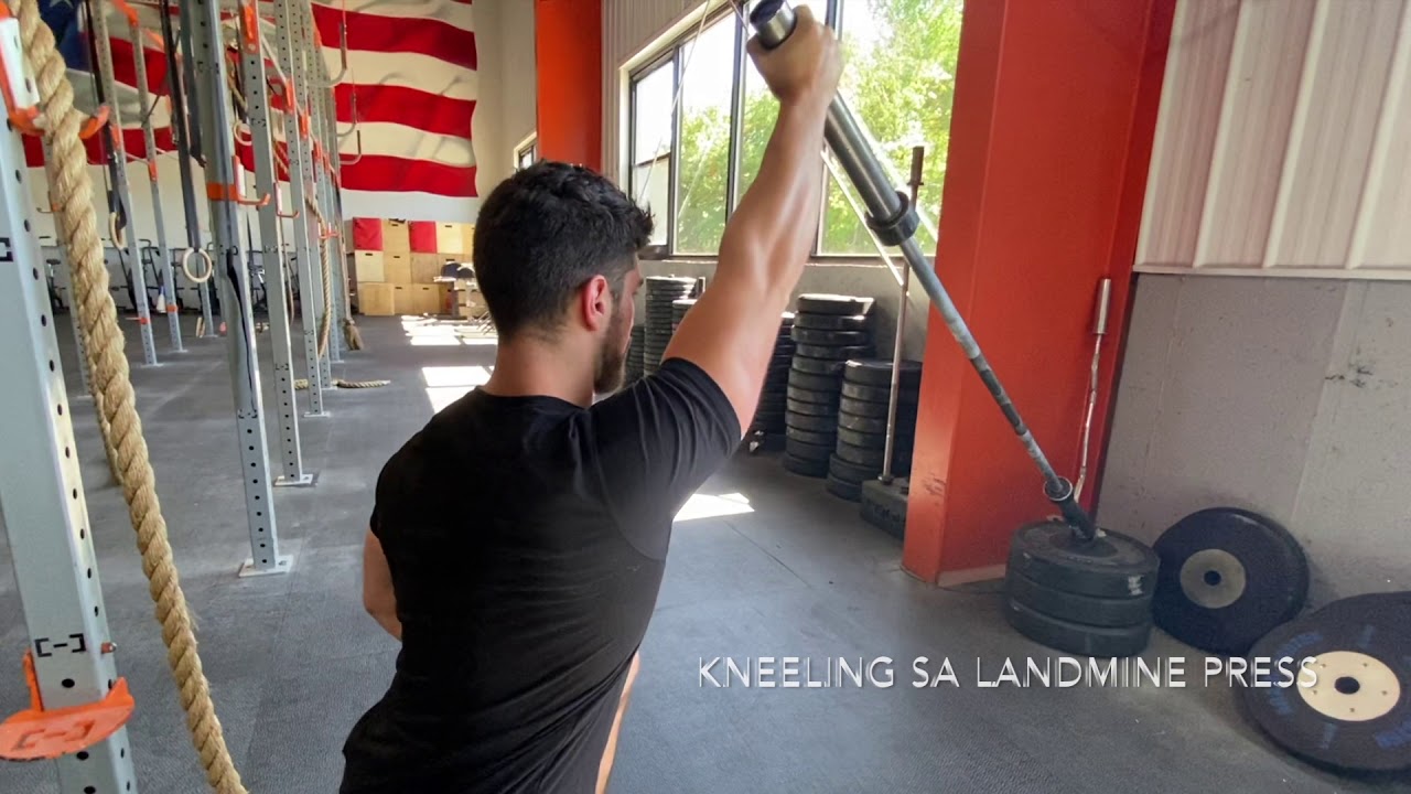 Half Kneeling Single Arm Landmine Press - YouTube