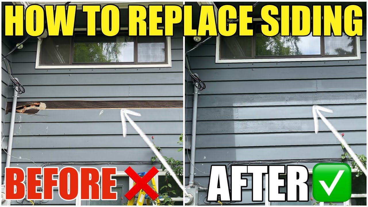How To Replace A Section Of Damaged Wood Siding Step by Step Easy DIY ...