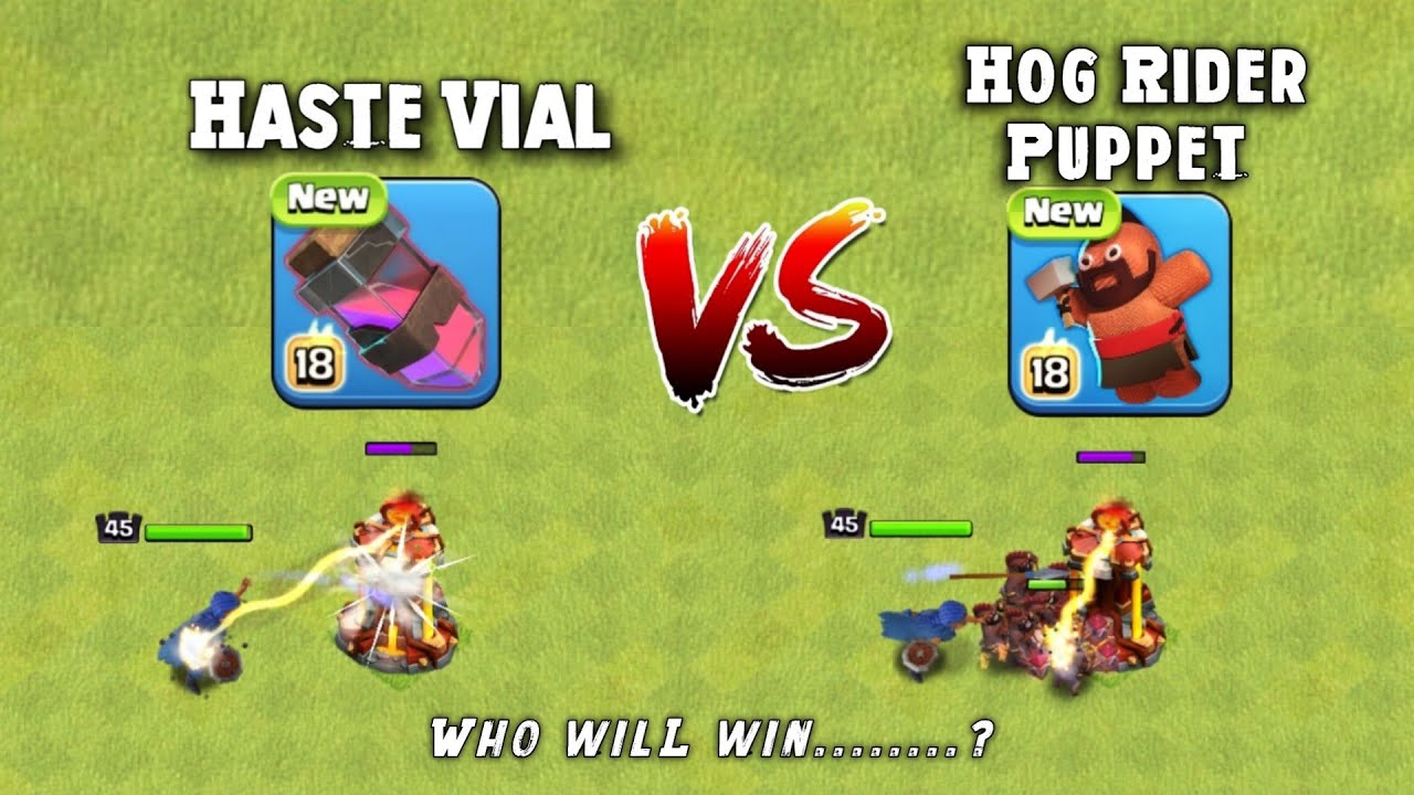 Hog Rider Puppet VS Haste Vial ability | Clashofclans - YouTube
