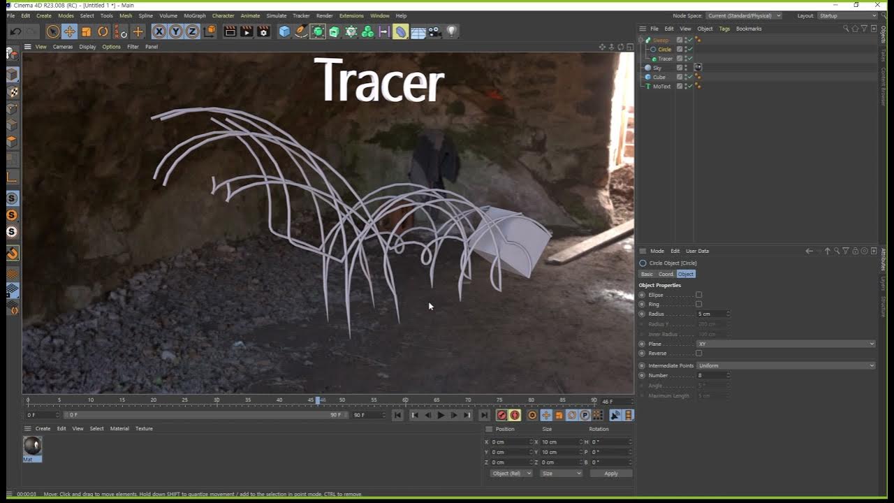 [C4D]Mograph Tracer step 1 시네마포디 기초학습 - YouTube