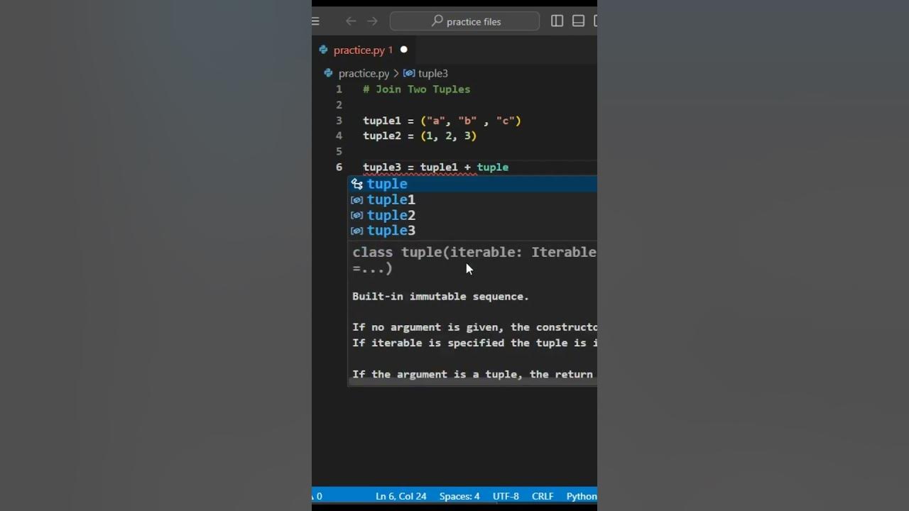 Join Two Tuples Python Code Coding Programming Learnpython Pythoncode