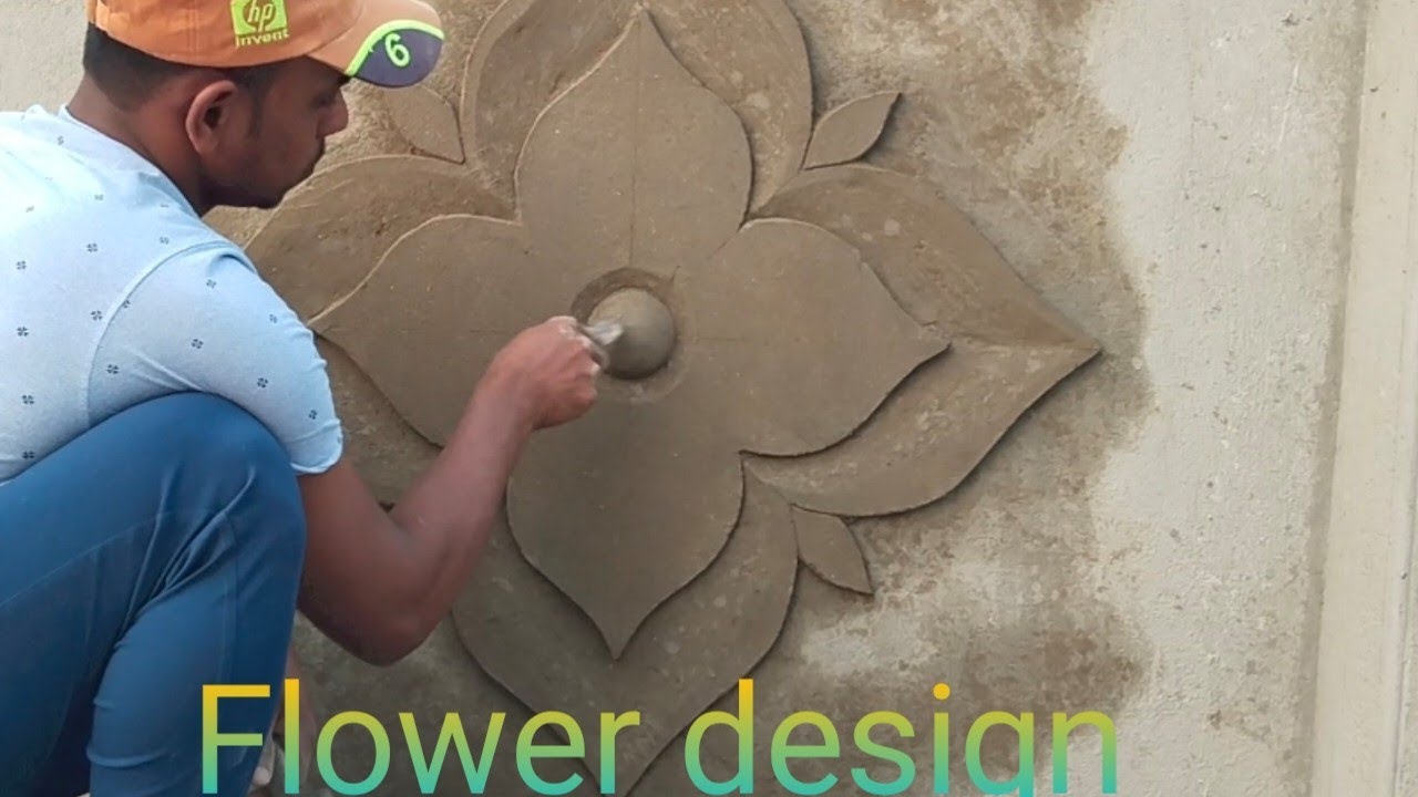 Flower design || Ceiling flower design || Plaster wall flower design ...