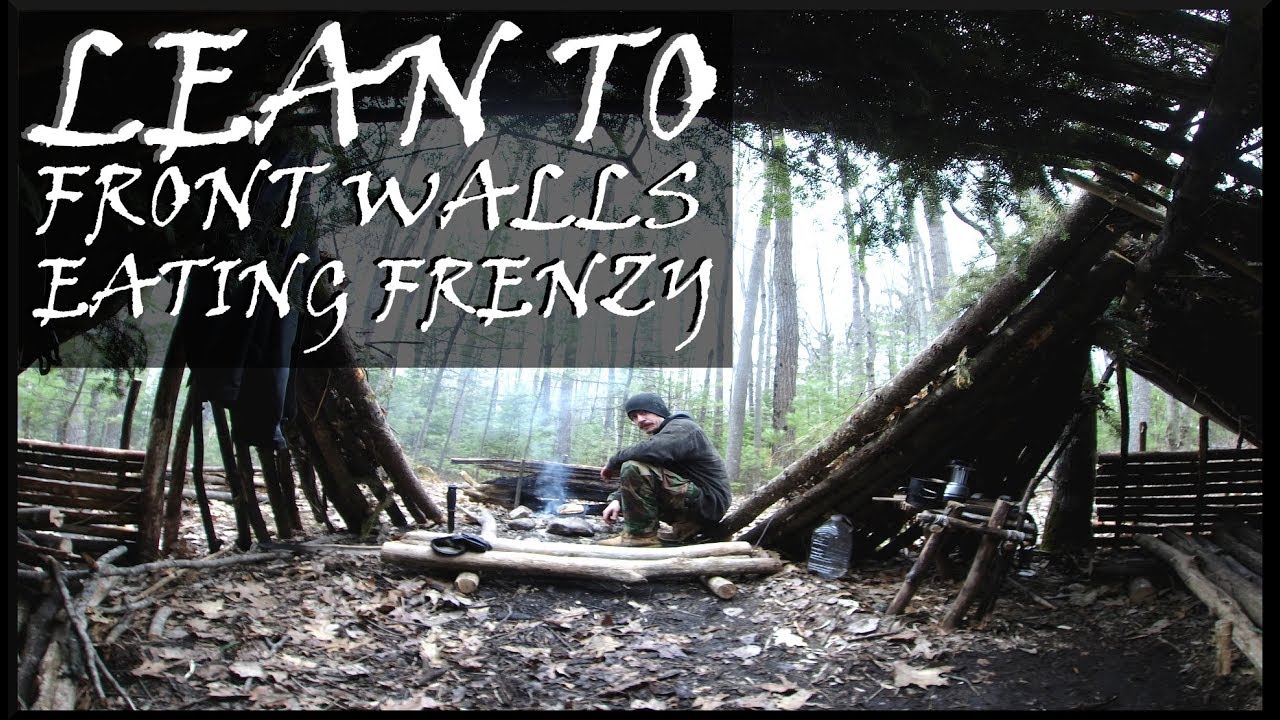 Double Lean To Overnight Bushcraft Camp - Building Side Walls/ Steak ...