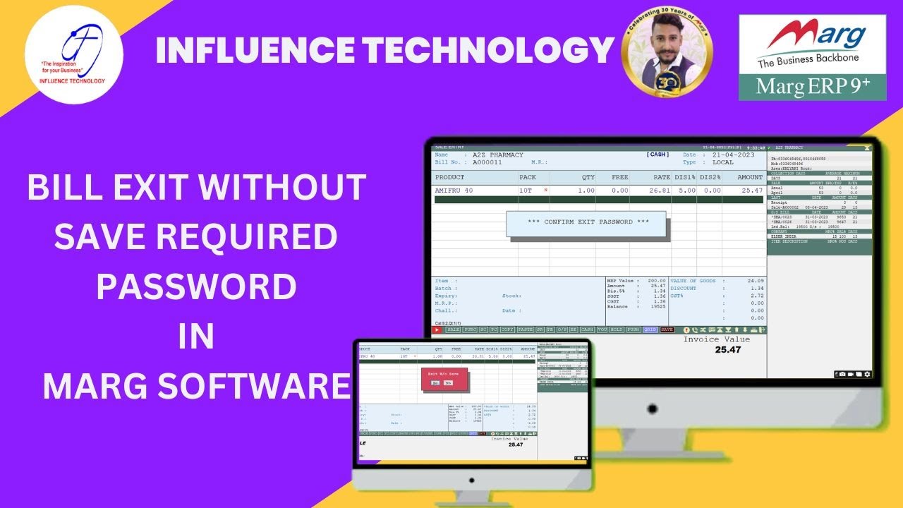 Bill Exit Without Save Required Password in Marg Software [Bengali ...