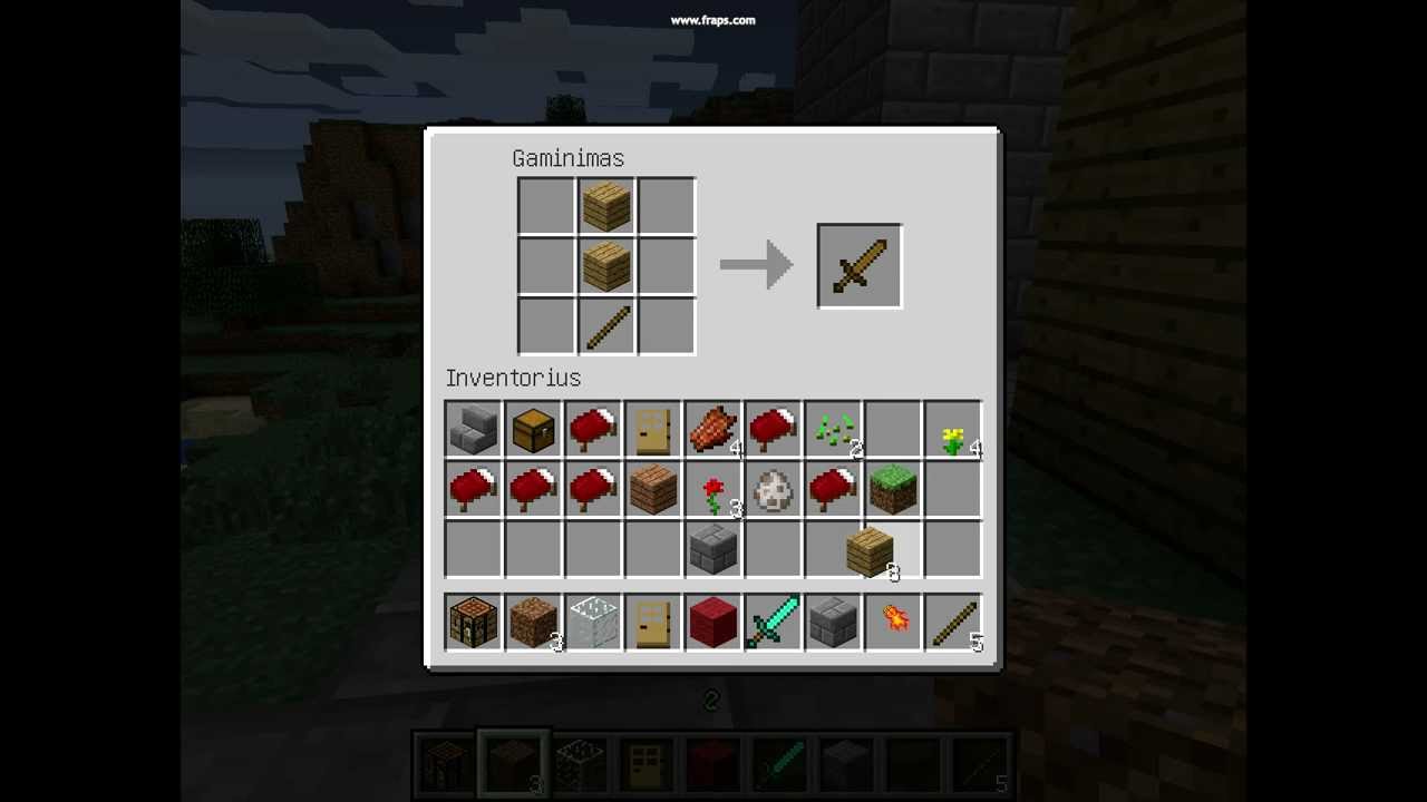 minecraft kaip pasidaryti karda [lt] - YouTube