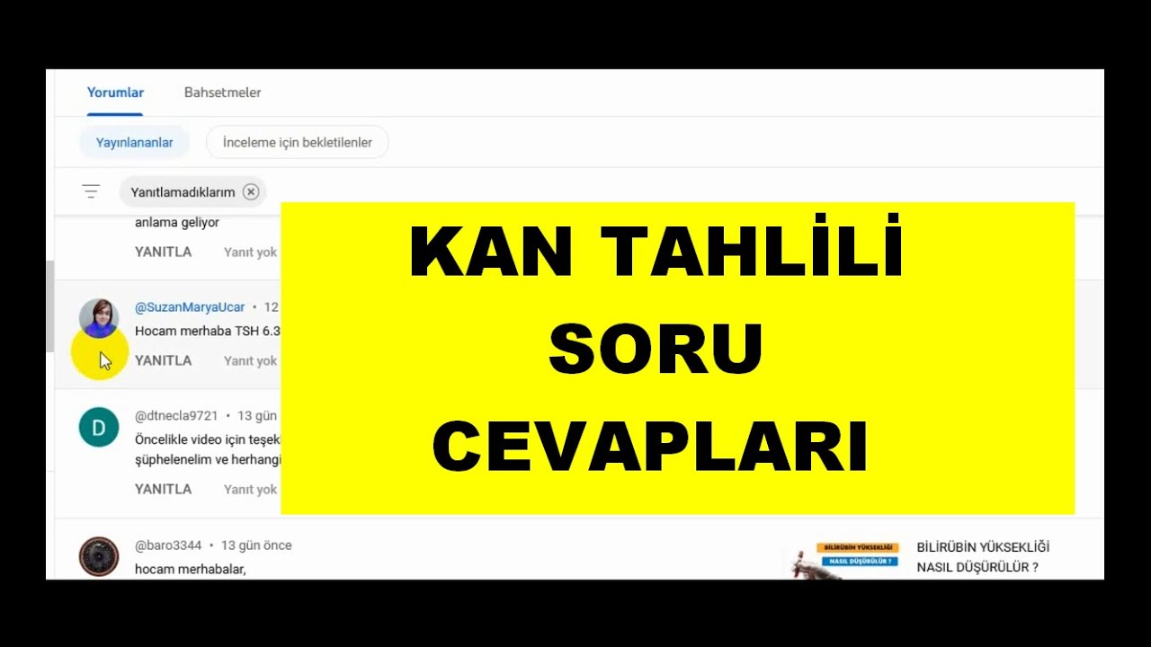 KAN TAHLİLİ SORU CEVAPLARI - DR.KEMAL ASLAN / 03.08.2023 - YouTube