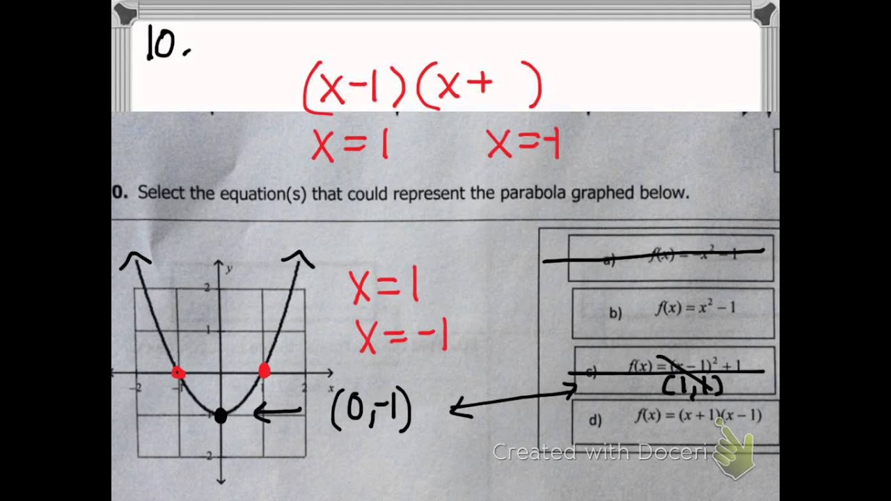 Quadratics study guide # 11 - YouTube