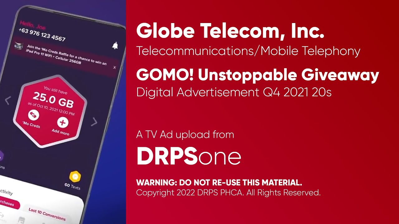GOMO! Unstoppable Giveaway Digital Ad October 2021 20s (Philippines ...