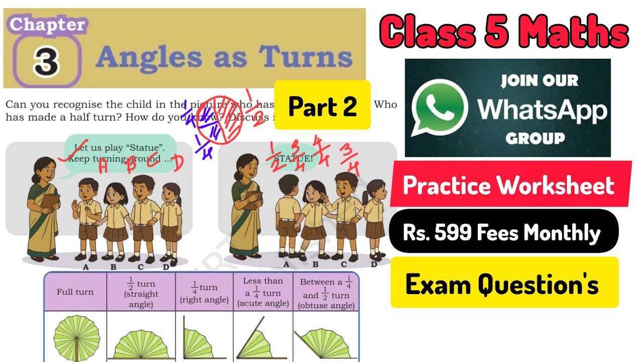 Page (35-38) / Class 5 Maths Chapter 3 / Angles as Turns /Exam ...
