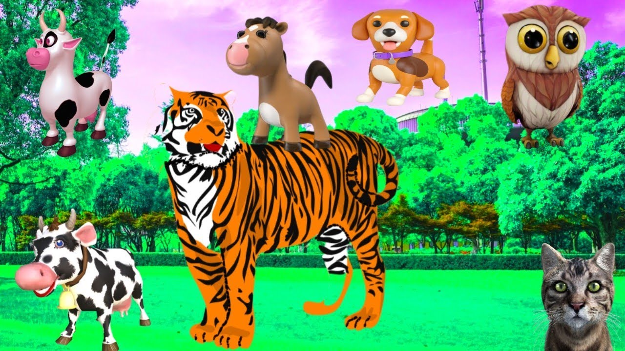 Animal sounds to grow child mind and deep thinking, Cat, Cow, Elephant, Horse, Monkey and all ...