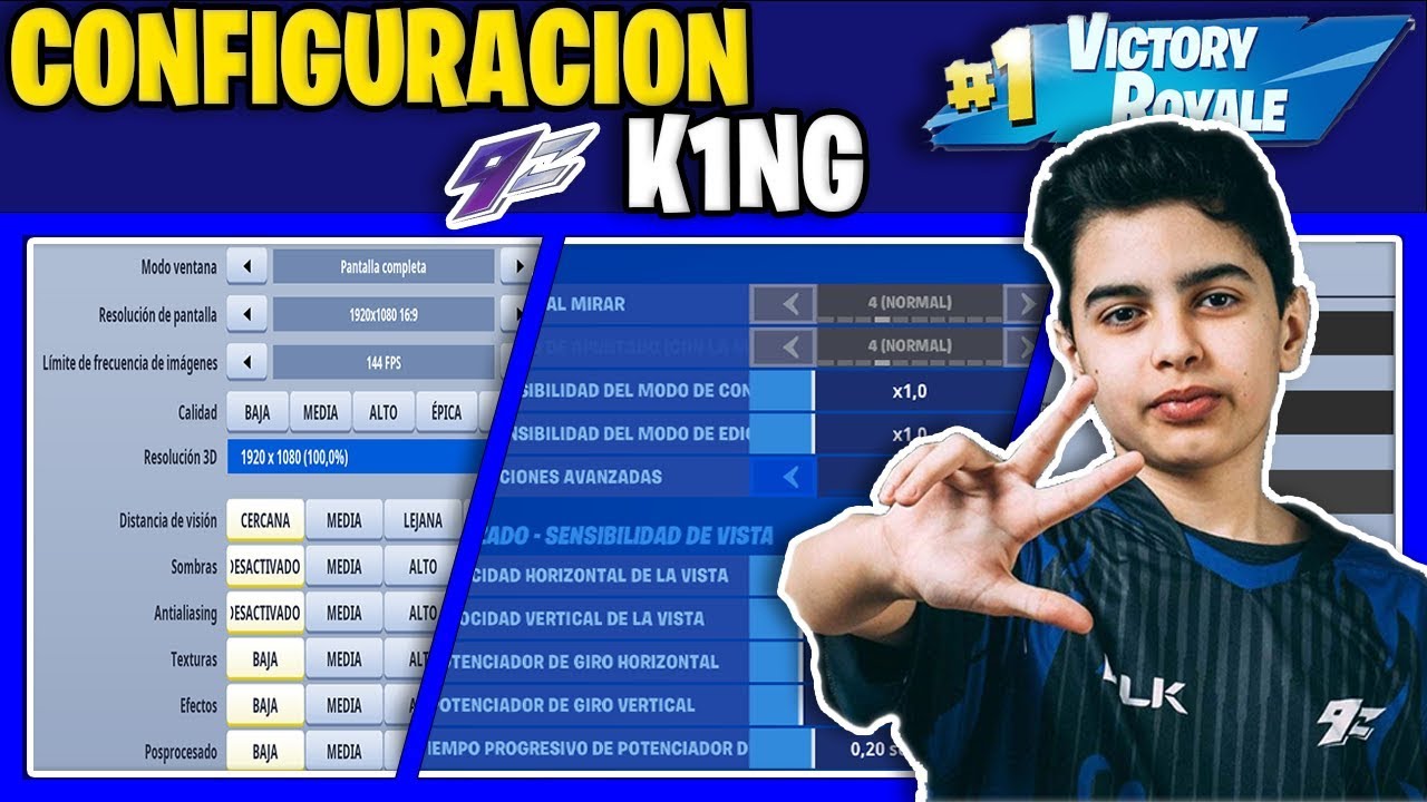 🤩NUEVA CONFIGURACION de K1NG, 💯SENSIBILIDAD de K1NG en FORTNITE - YouTube