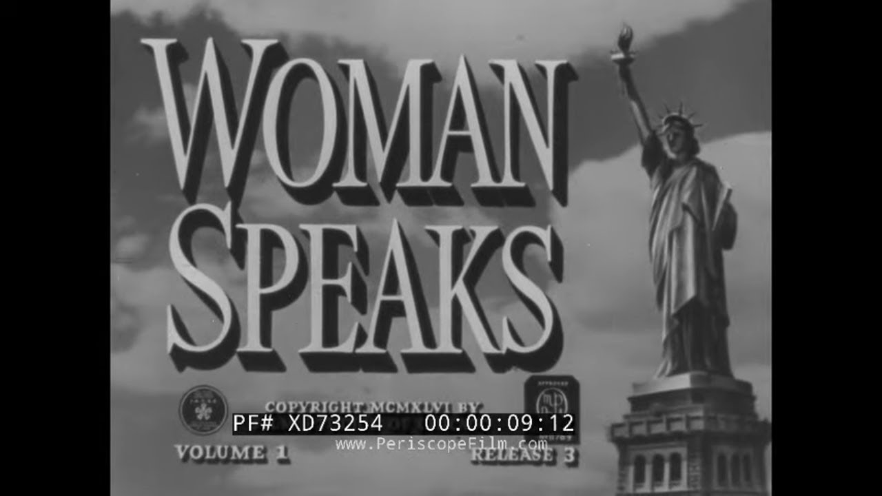 " WOMAN SPEAKS " 1945 WOMEN'S NEWSREEL FEMALE NEWSPAPER EDITOR TRICK ...