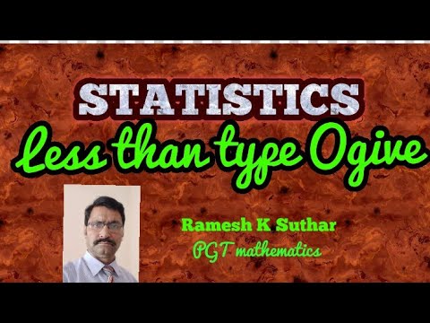 Statistics -Less than type ogive - YouTube