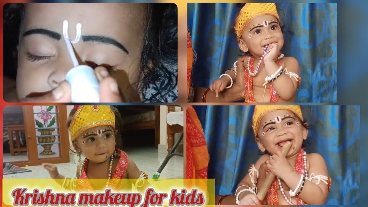 Krishna makeup for kids/ krishna getup/ easy krishna makeup baby girl # ...
