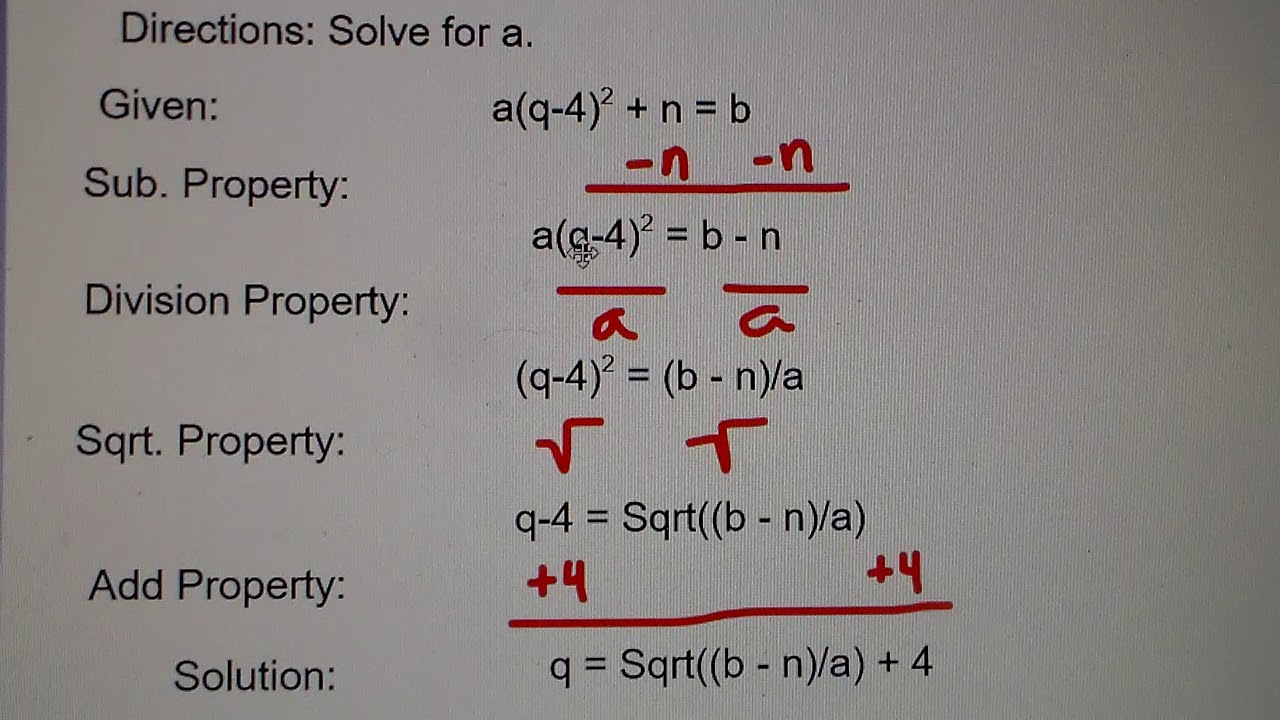 1 3 Notes Manipulating Formulas - YouTube