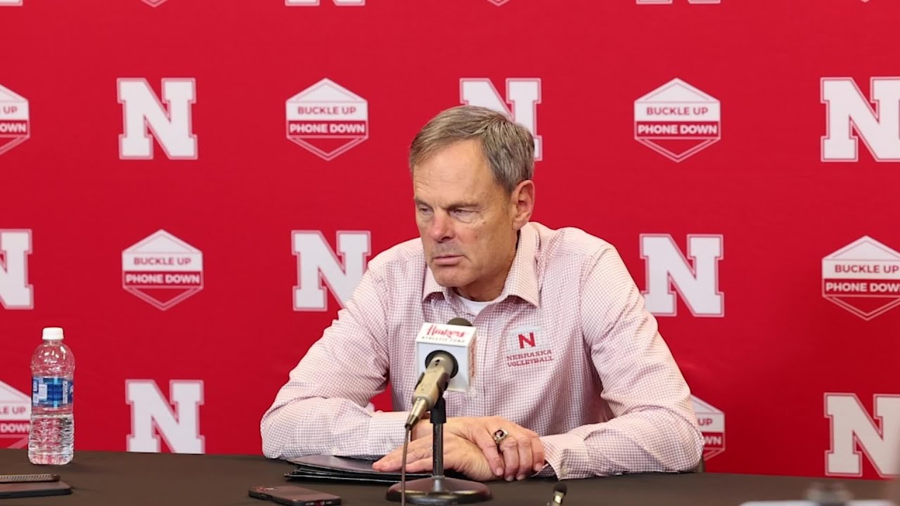 Nebraska's John Cook after defeating Minnesota 3-2 - YouTube