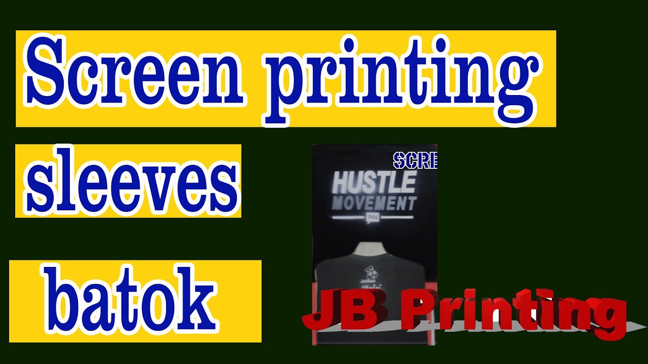 Screen printing sleeves, print front and batok - YouTube