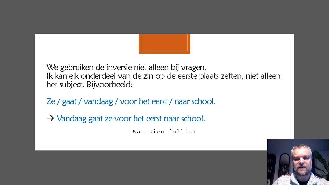 NEDERLANDSE ZINSSTRUCTUUR 2 - DE INVERSIE (VBF) - YouTube