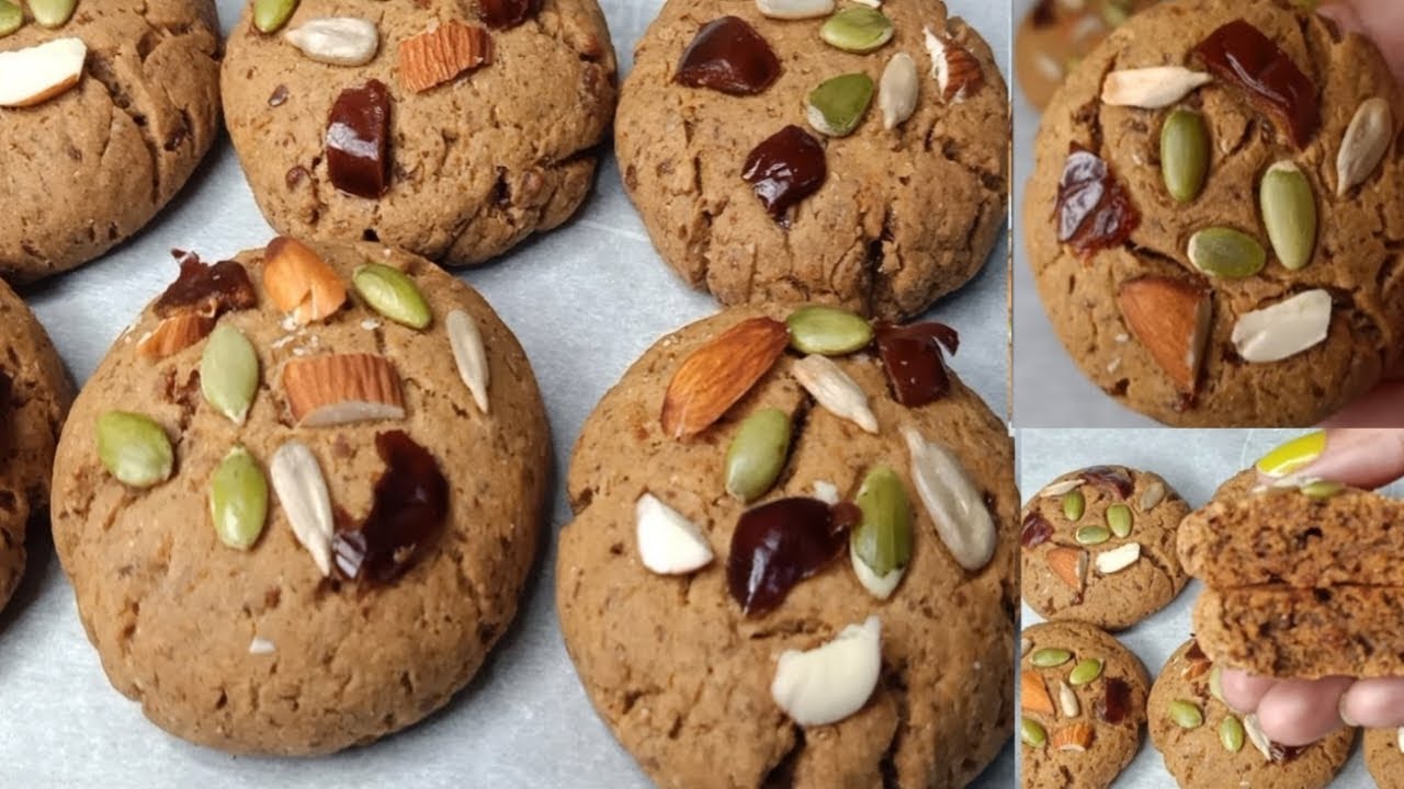 Eggless Fruit & Nut Cookies Recipe| No Maida No Sugar Cookies| Healthy ...