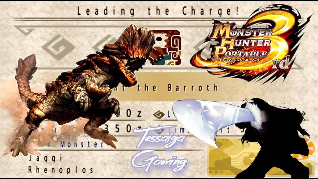 Monster Hunter Portable 3rd HD All Bosses #8 Barroth - YouTube