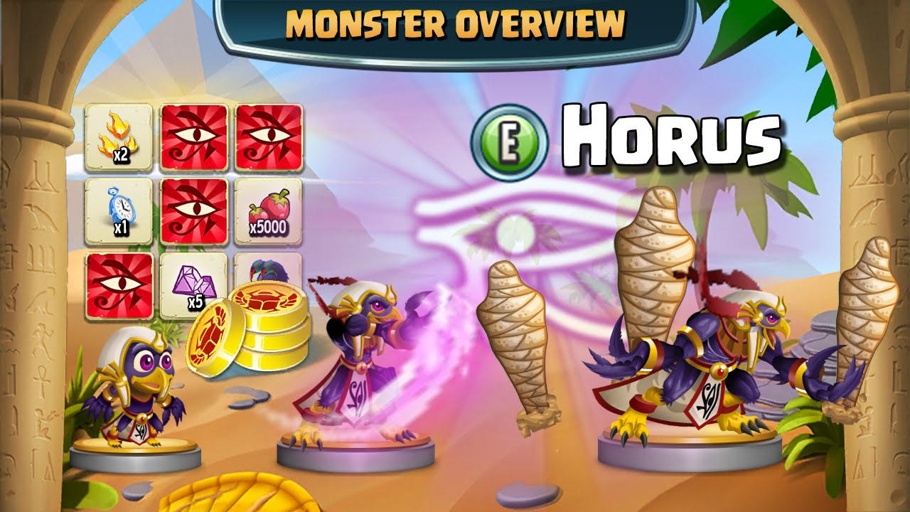 Horus - Ancient Egypt Island - Level 1 to 90 & Skills - Monster Legends ...