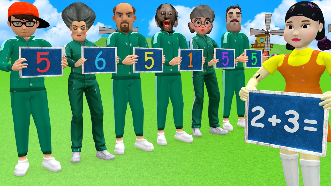 Scary Teacher 3D vs Squid Game Become Math Genius vs Wooden Jump Up 5 ...