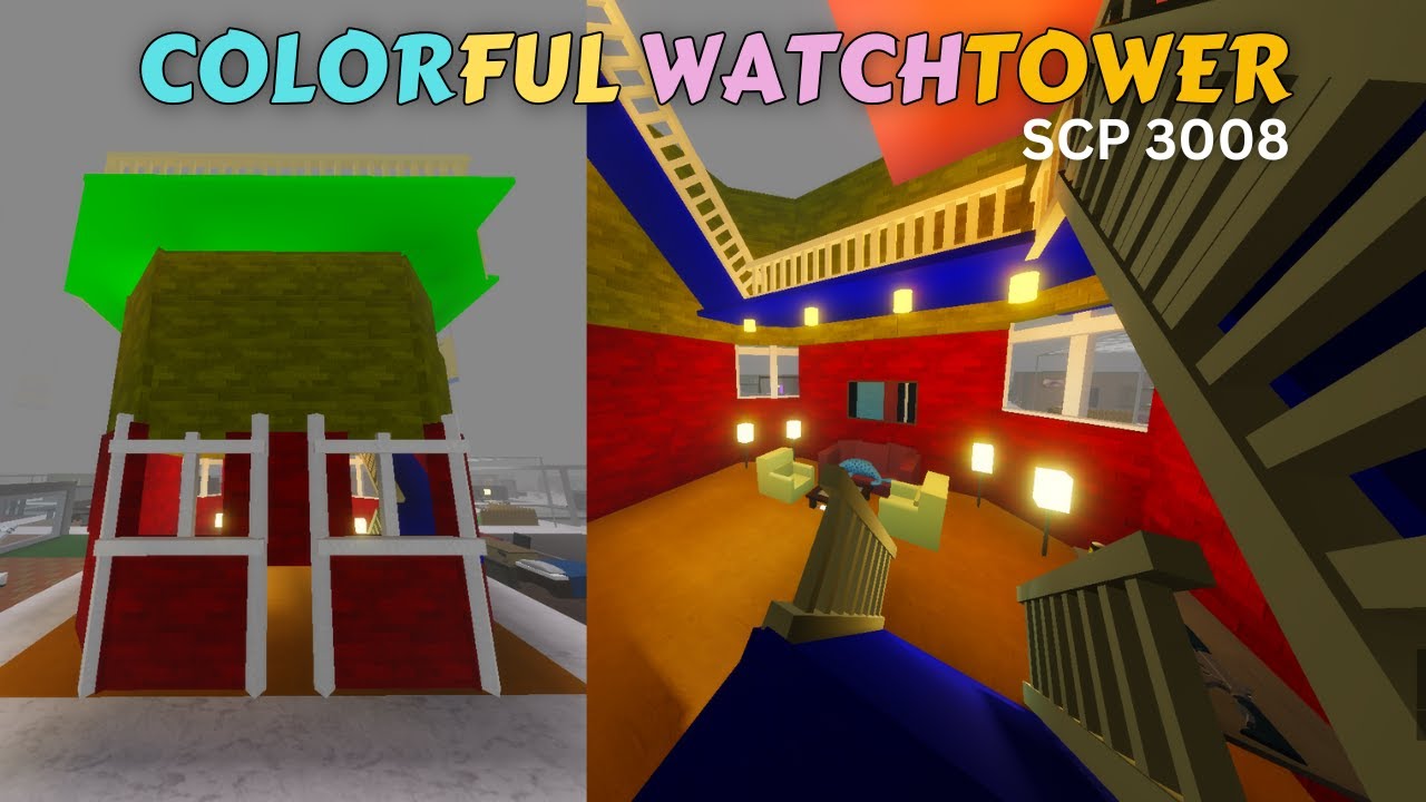 Building a Colorful Watch Tower! | Roblox SCP 3008 - YouTube