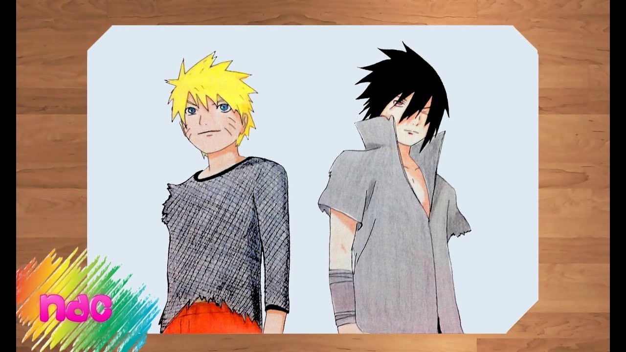 SPEED DRAWING NARUTO UZUMAKI AND SASUKE UCHIHA - YouTube