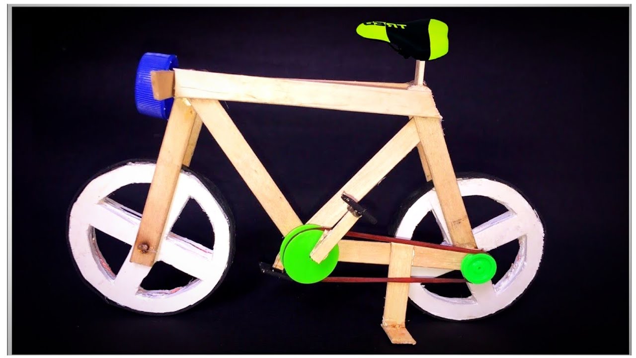 DIY Cycle at home | Bicycle made with ice cream sticks | How to make ...