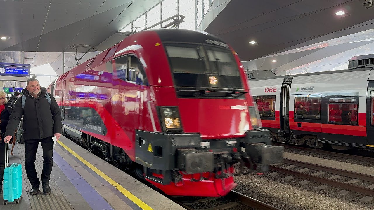 Ein-& Abfahrt ÖBB RJX 166/566 Flughafen Wien/Wien Hbf - Zürich ...