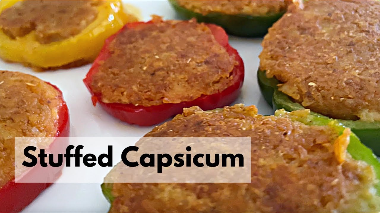 Stuffed Capsicum Recipe In Hindi | Stuffed Capcicum Snacks | Stuffed ...