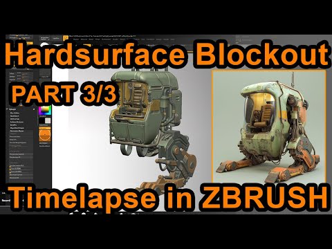 Hardsurface Blockout Workflow/Timelapse in Zbrush- Mech 3D Modeling ...