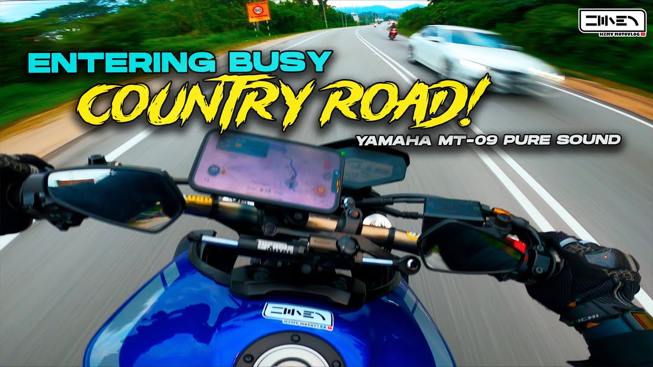 ENTERING BUSY COUNTRY ROADS ! Yamaha MT-09 + Yoshimura R55 Pure Sound ...
