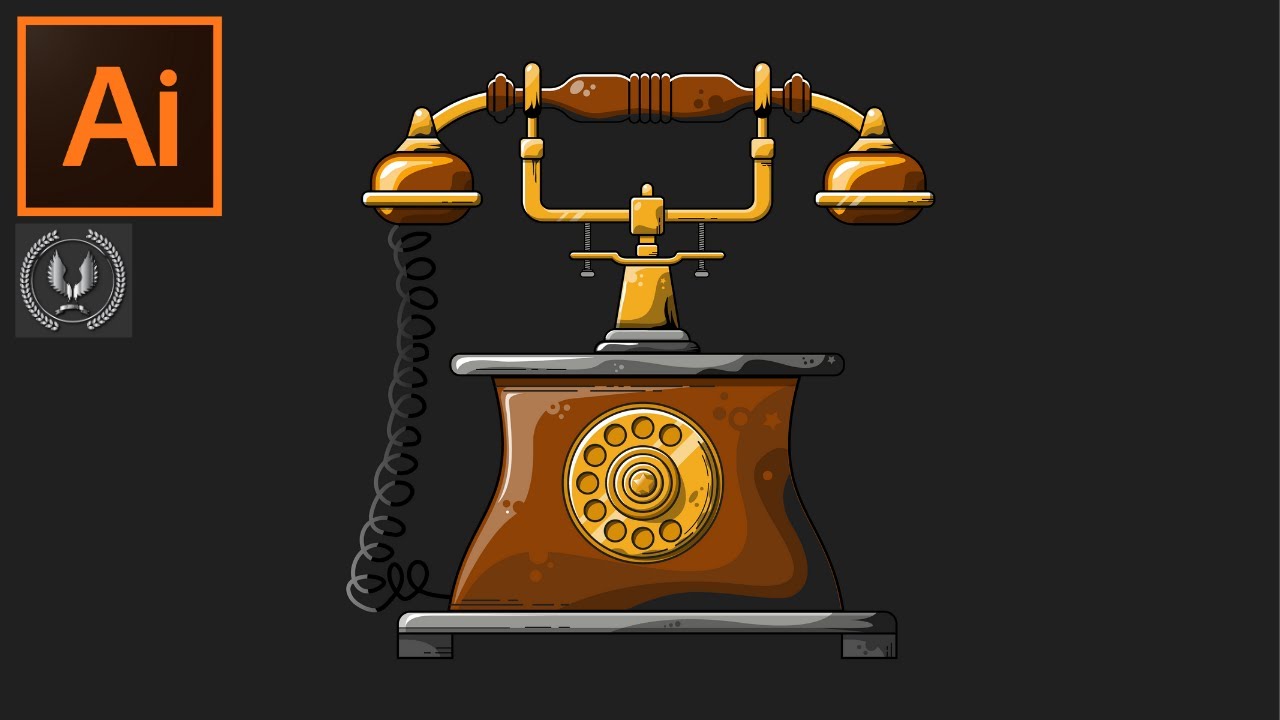 Adobe Illustrator CC Tutorial _ Vintage Telephone Design - YouTube