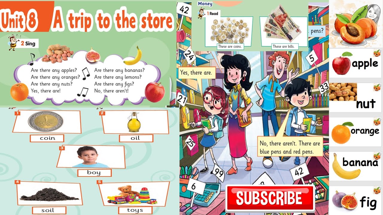 CONNECT for primary 2 unit 8 A trip to the store with flashcards نصوص ...