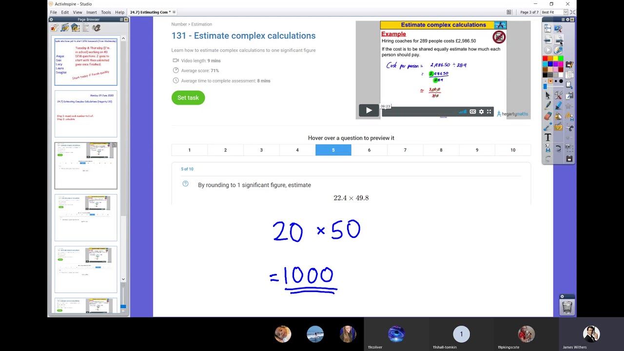 First Form - 29 June - (24.7) Estimating Complex Calculations Revision ...