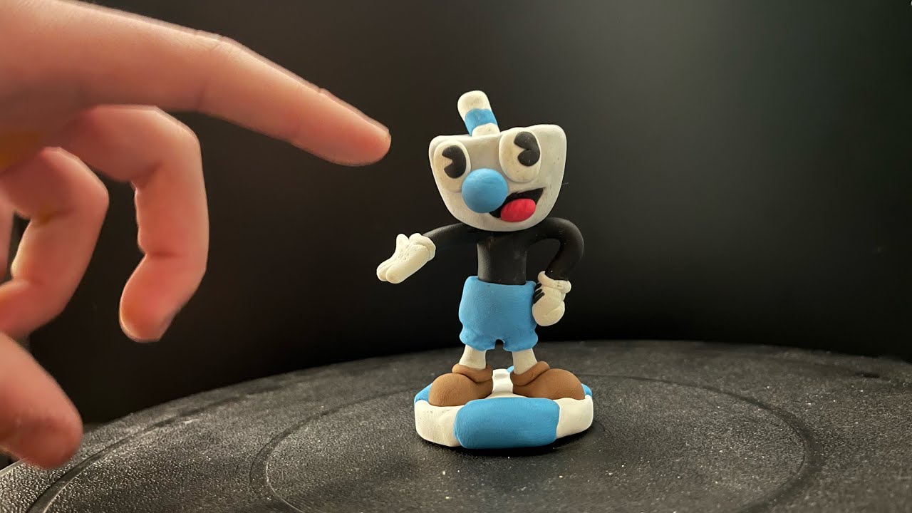 Making Mugman from Cuphead out of Clay - YouTube
