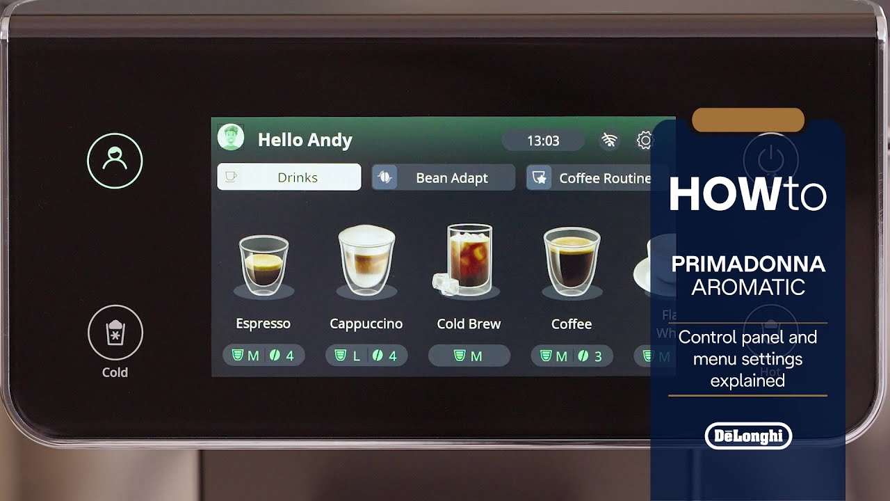 PrimaDonna Aromatic | Control panel and menu settings explained - YouTube